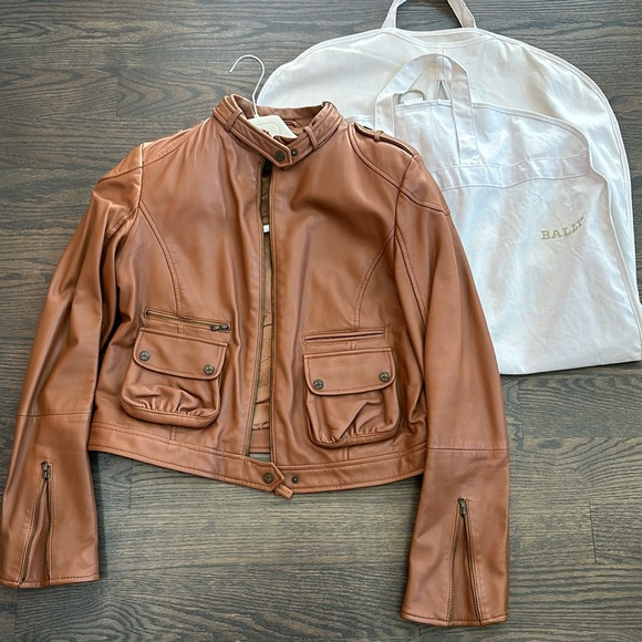 Bally | Jackets & Coats | Bally Brown Leather Jacket | Poshmark